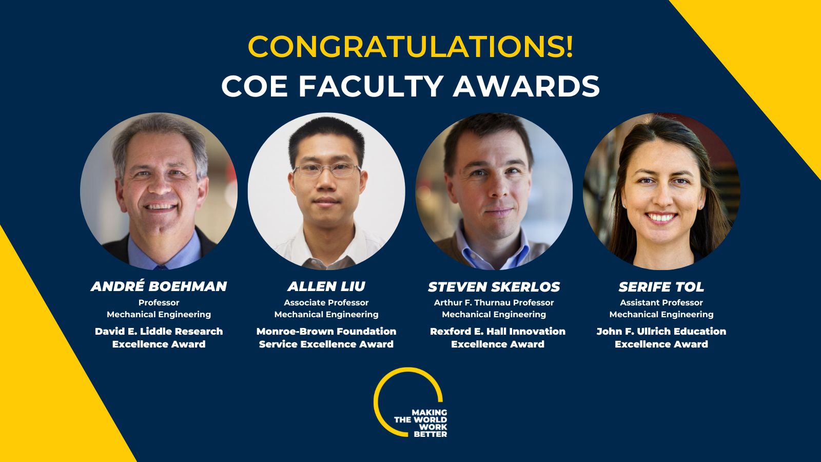 COE Faculty Awards 2022-23 Announced – Mechanical Engineering