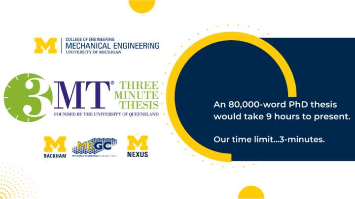 ME 3-Minute Thesis Competition Final Round – Mechanical Engineering