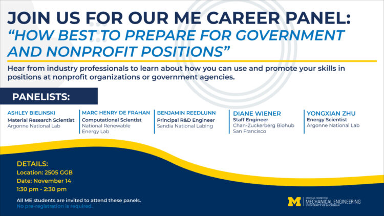 ME 500 career panel: How best to prepare for government and nonprofit ...