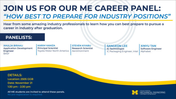 ME 500 career panel: How best to prepare for industry positions ...