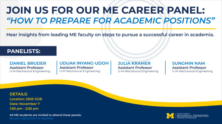 ME 500 career panel: How best to prepare for academic positions ...